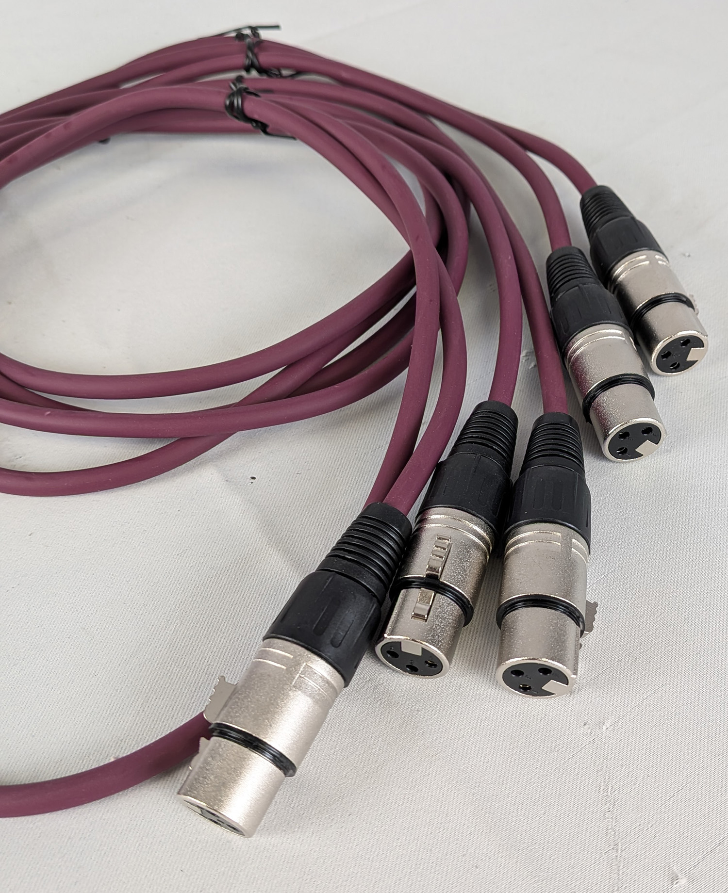 Pack of 5 XLR Patch Leads 1m Long Purple Cable with Good Metal ...