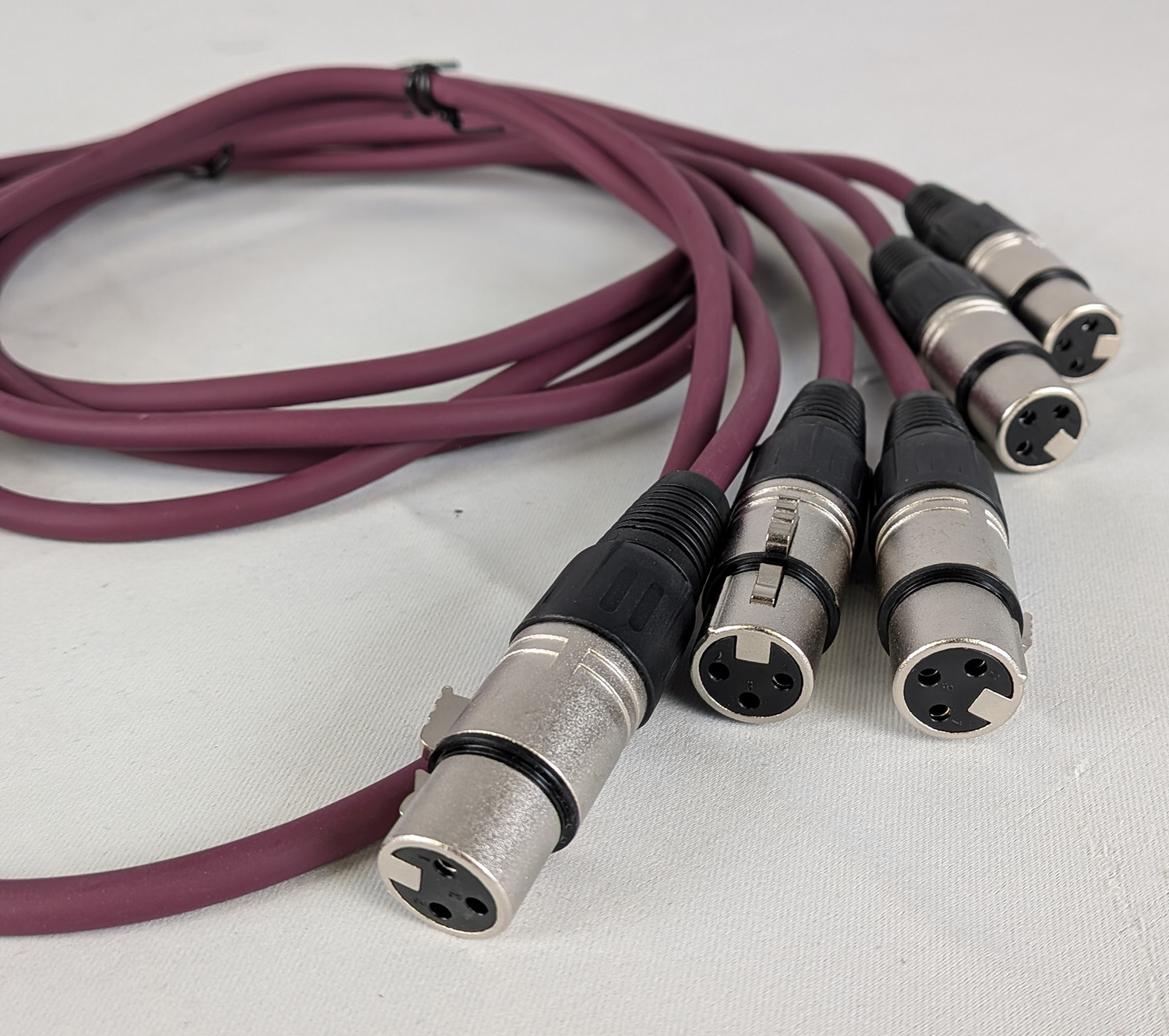 Pack of 5 XLR Patch Leads 1m Long Purple Cable with Good Metal ...